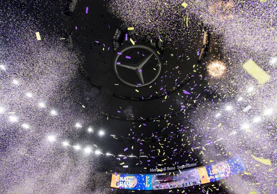 Confetti Fireworks Rain Down On Field Editorial Stock Photo - Stock Image | Shutterstock