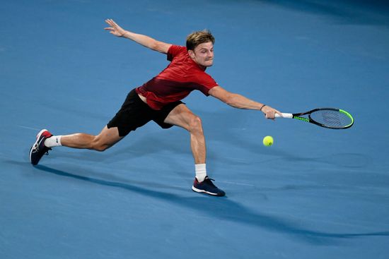 David Goffin Belgium Stretches Backhand Editorial Stock Photo - Stock ...