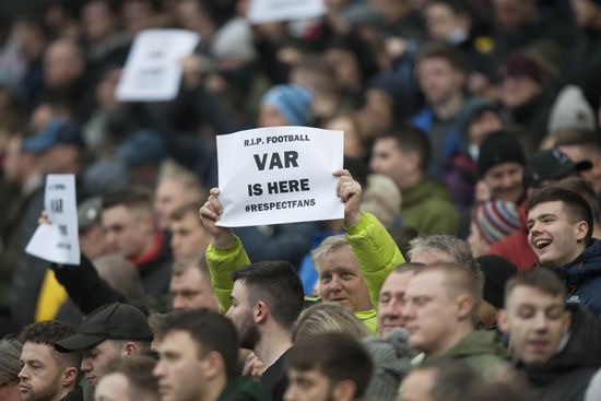 Crystal Palace Fans Hold Anti Var Editorial Stock Photo - Stock Image ...