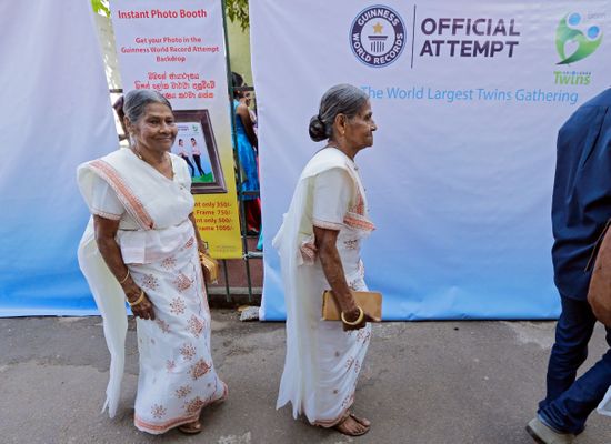 Elderly Pair Female Twins Arriving Attend Editorial Stock Photo - Stock ...