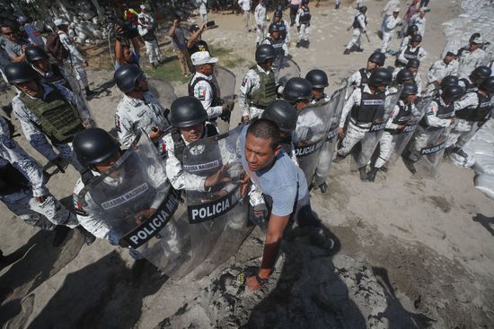 Mexican National Guards Stationing Along Bank Editorial Stock Photo ...