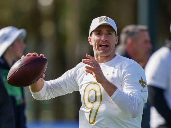 Drew Brees During Nfc Practice Session Editorial Stock Photo - Stock ...