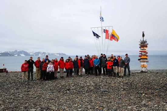 Artigas Antarctic Scientific Base Team Poses Editorial Stock Photo ...