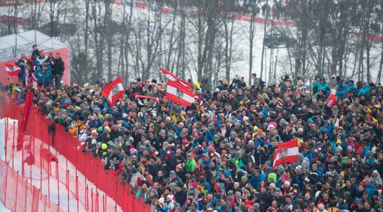 Austrian Ski Fans Cheer On Matthias Editorial Stock Photo - Stock Image ...