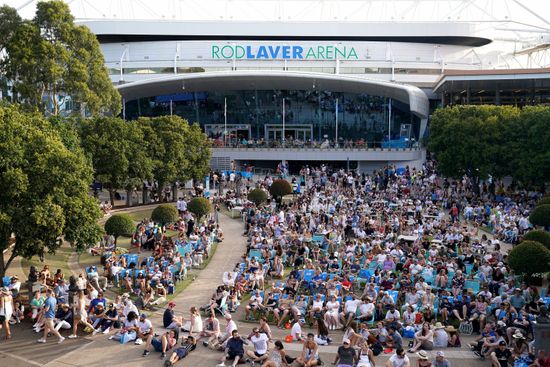 Spectators Watch Big Screen Garden Square Editorial Stock Photo - Stock ...