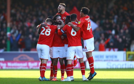 Swindon Town Players Celebrate Their Opening Editorial Stock Photo ...