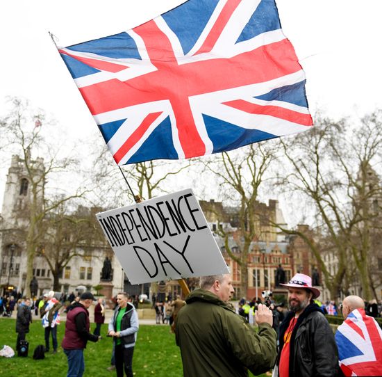Man Holding Union Jack Flag Central Editorial Stock Photo - Stock Image ...