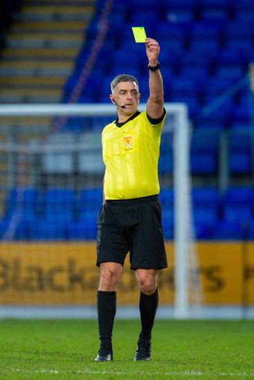 Referee Greg Aitken Shows Yellow Card Editorial Stock Photo - Stock ...