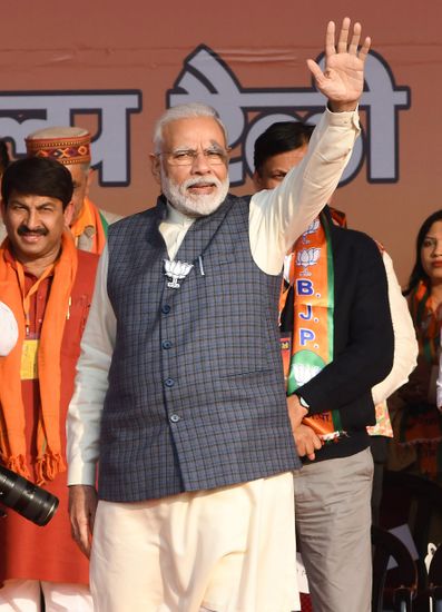 Indian Prime Minister Narendra Modi Waves Editorial Stock Photo - Stock ...
