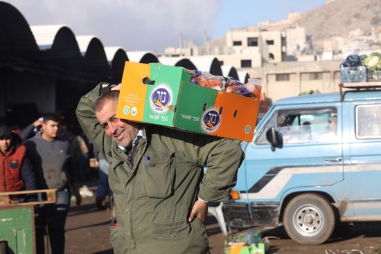 Palestinian Worker Carries Box Israeli Vegetables Editorial Stock Photo ...