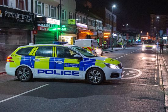 Police Vehicle Forms Cordon After Metropolitan Editorial Stock Photo ...