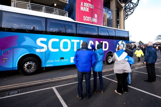 Scotland Team Bus Arrives Murrayfield Six Editorial Stock Photo - Stock ...