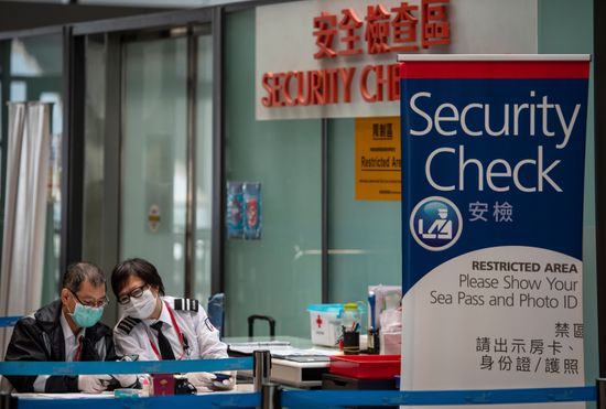 Security Guards Stand Kai Tak Cruise Editorial Stock Photo - Stock ...