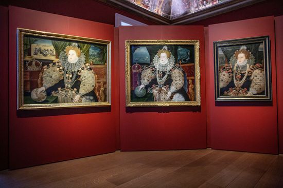 Curator Allison Goudie Admires Three Portraits Editorial Stock Photo ...