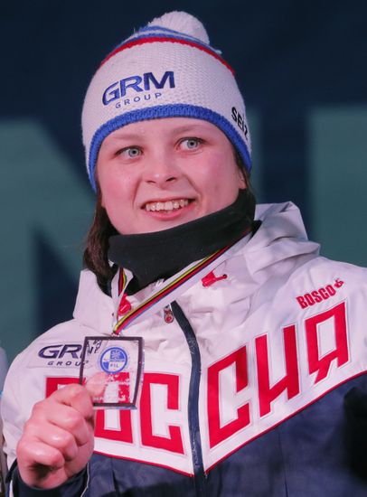 Bronze Medalst Viktoriia Demchenko Russia Celebrates Editorial Stock ...