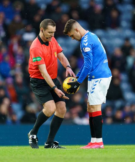 Referee Euan Anderson Ianis Hagi Rangers Editorial Stock Photo - Stock ...