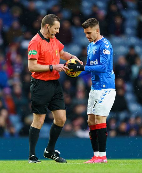 Referee Euan Anderson Ianis Hagi Rangers Editorial Stock Photo - Stock ...