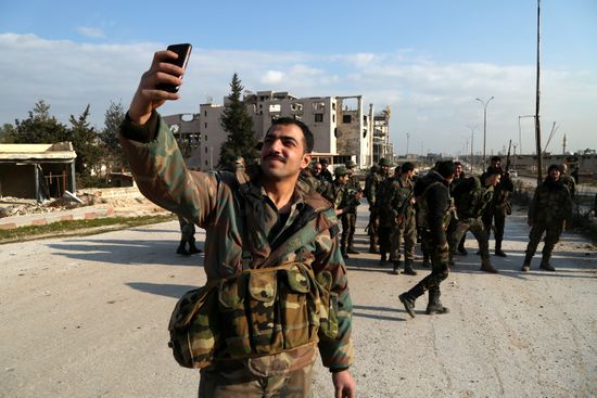 Soldiers Takes Selfie Syrian Army Units Editorial Stock Photo - Stock ...