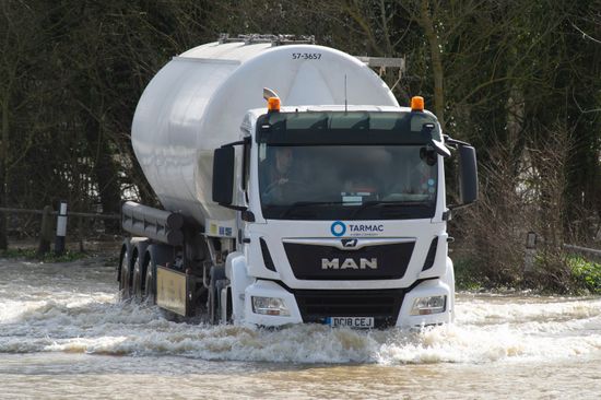 Tanker Driving Flood Water Outside Village Editorial Stock Photo ...