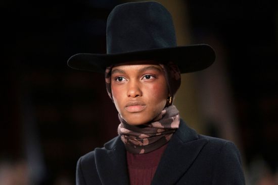 Model Presents Creation By Daks During Editorial Stock Photo - Stock ...