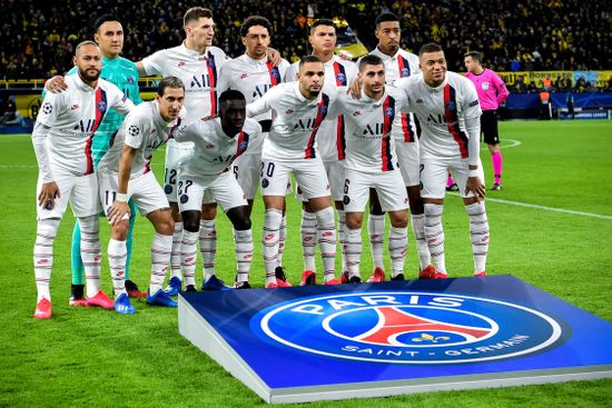 Psgs Starting Eleven Pose Prior Uefa Editorial Stock Photo - Stock ...