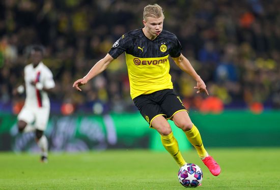 Dortmunds Erling Haaland Action During Uefa Editorial Stock Photo ...