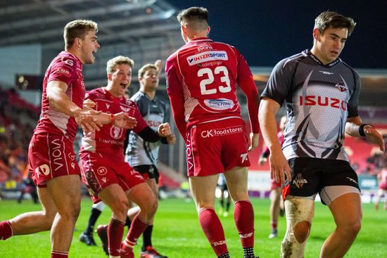 Scarlets Players Celebrate Replacement Tom Rogers Editorial Stock Photo ...