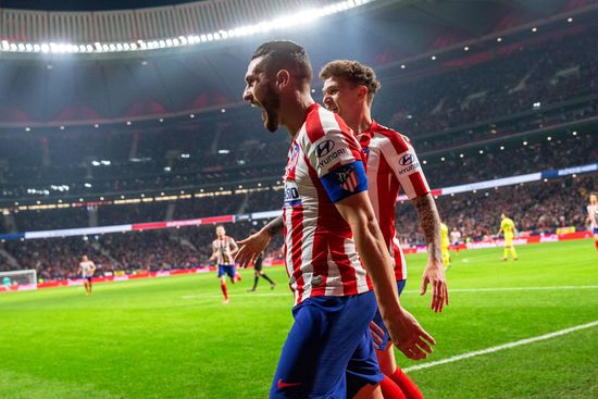 Atletico Madrids Koke L Celebrates Teammate Editorial Stock Photo ...
