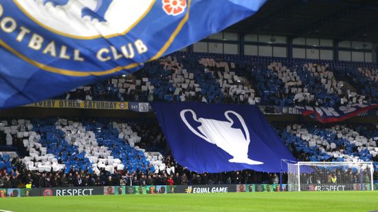 Chelsea Fans Unveil Large Banner Champions Editorial Stock Photo ...