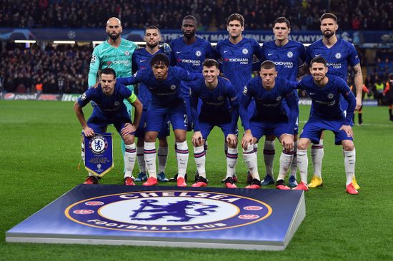 Chelseas Starting Eleven Poses Before Uefa Editorial Stock Photo ...