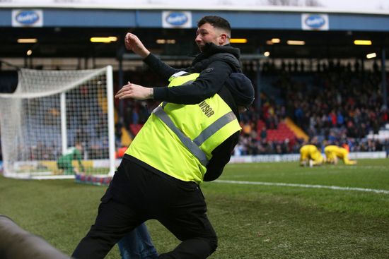 Blackburn Rovers Crowd Steward Tackles Pitch Editorial Stock Photo ...