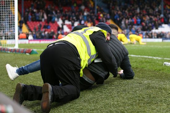 Blackburn Rovers Crowd Steward Tackles Pitch Editorial Stock Photo ...