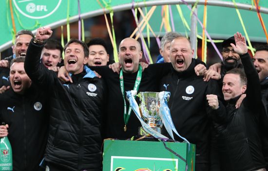 Pep Guardiola His Managment Team Celebrate Editorial Stock Photo ...