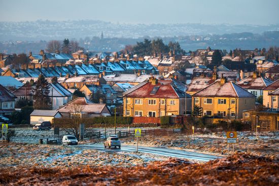 Snow Topped Houses Baildon Yorkshire This Editorial Stock Photo - Stock ...