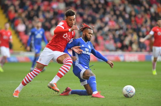Barnsleys Jacob Brown Tackles Leandro Bacuna Editorial Stock Photo ...