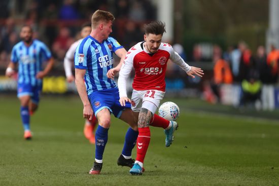 Blackpools Taylor Moore Dispossesses Barrie Mckay Editorial Stock Photo ...