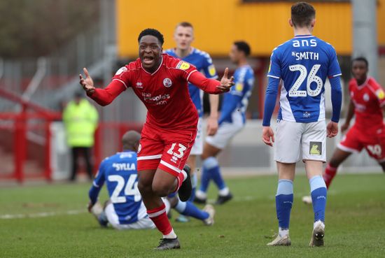 Crawley Towns Ricky German Celebrates Scoring Editorial Stock Photo ...