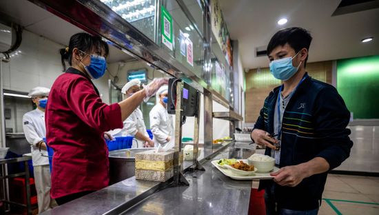 Staffs Collect Meals Hytera Factory Canteen Editorial Stock Photo ...