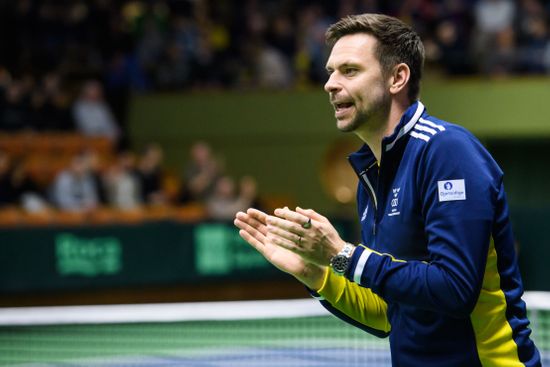 Swedens Captain Robin Soderling During Davis Editorial Stock Photo ...