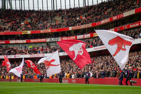 Arsenal Flags Flying Front Big Crowd Editorial Stock Photo - Stock ...