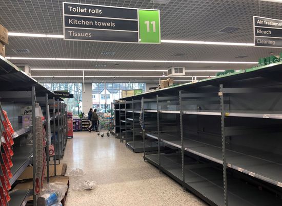 Empty Bare Shelves Pictured Asda Supermaket Editorial Stock Photo ...