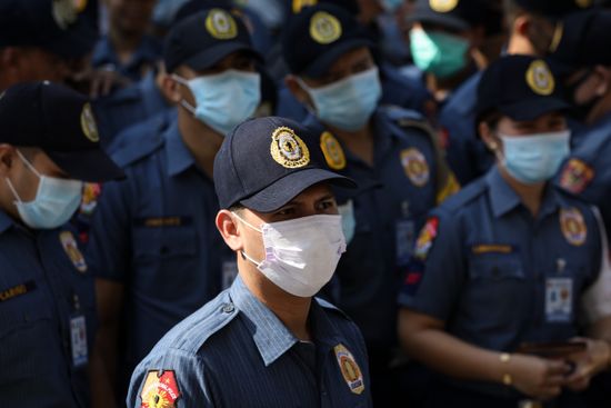 Police Officers Wear Masks During Gathering Editorial Stock Photo ...