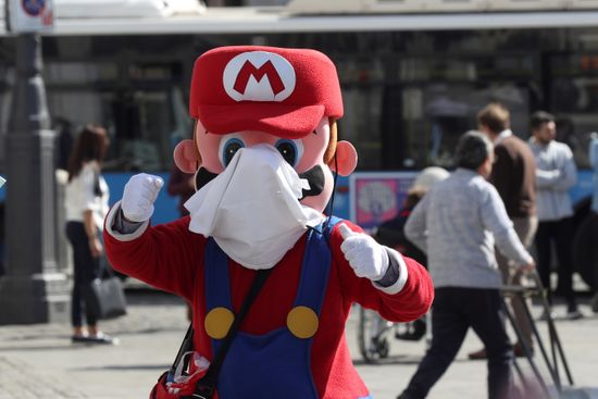 Man Disguised Super Mario Mask Wait Editorial Stock Photo - Stock Image ...