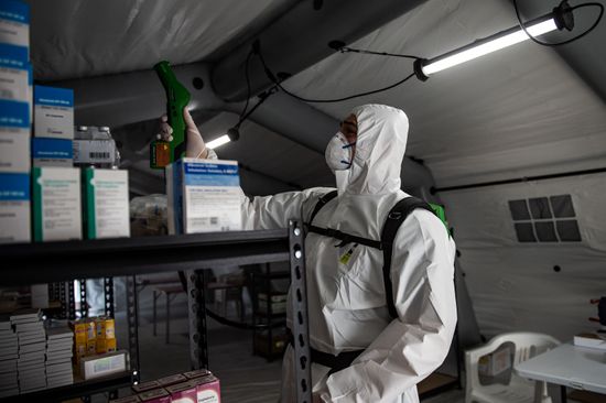 Sanitizing Rooms Field Hospital Editorial Stock Photo - Stock Image ...