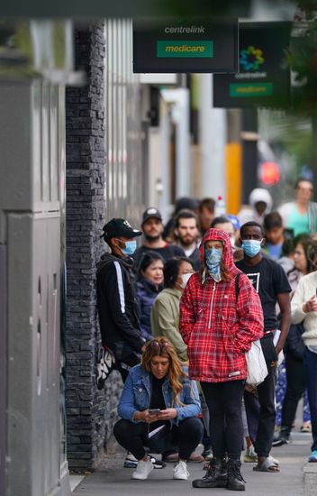 People Queue Outside Centrelink Office Australian Editorial Stock Photo ...