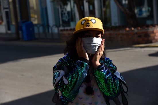 Women Wears Facial Mask On Duval Editorial Stock Photo - Stock Image ...