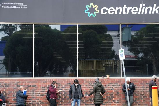 People Queue Outside Centrelink Office Preston Editorial Stock Photo ...