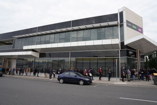 People Queue Outside Centrelink Office Preston Editorial Stock Photo ...