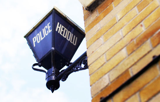 Traditional Police Light Outside Tenby Police Editorial Stock Photo ...