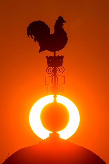 Sun Rises Behind Weather Vane Temple Editorial Stock Photo - Stock ...